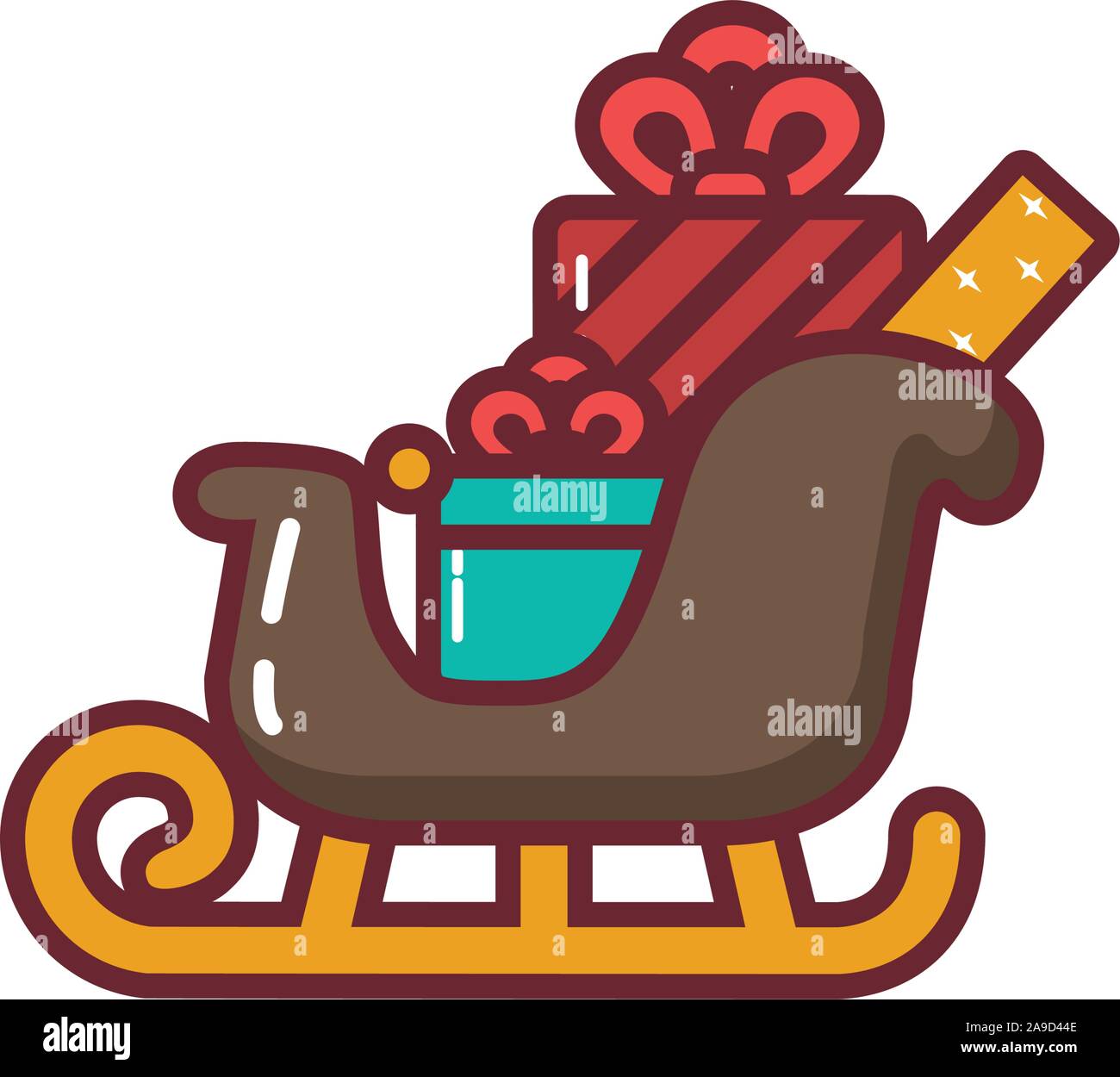 Merry christmas santas sled vector design Stock Vector Image & Art - Alamy
