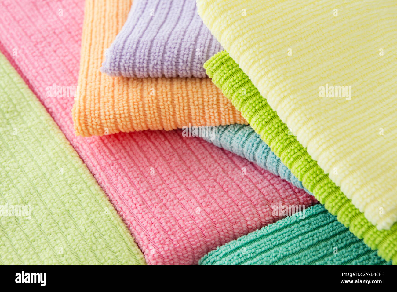 Set of cleaning microfiber clothes Stock Photo - Alamy