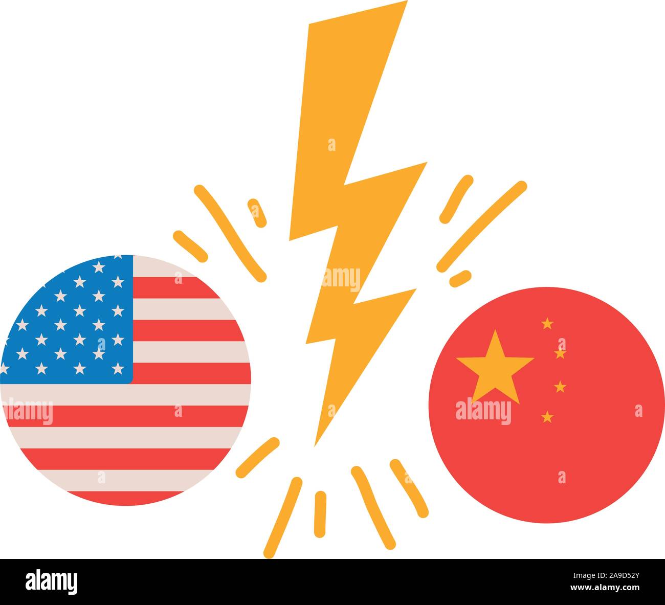 commercial war between china and usa vector design Stock Vector Image ...