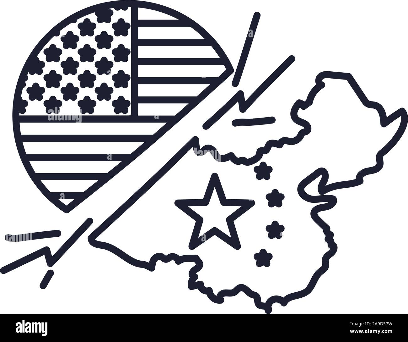commercial war between china and usa vector design Stock Vector Image ...