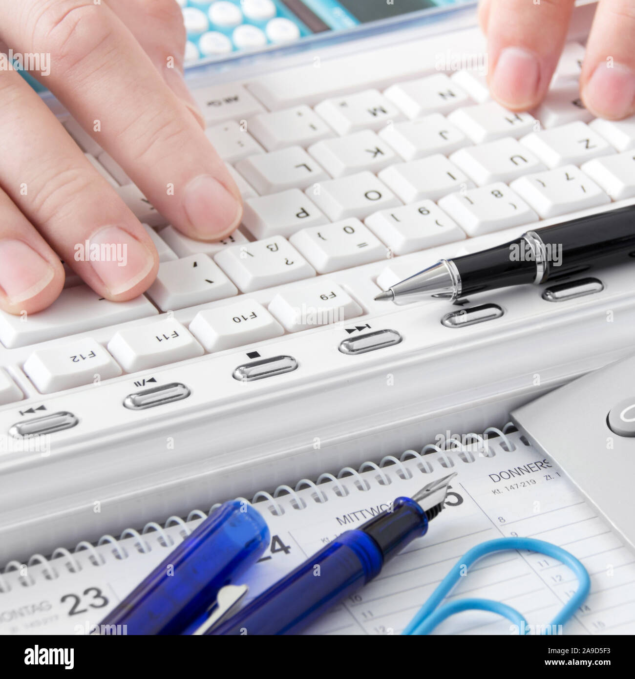 Business Hands and Computer Stock Photo - Alamy