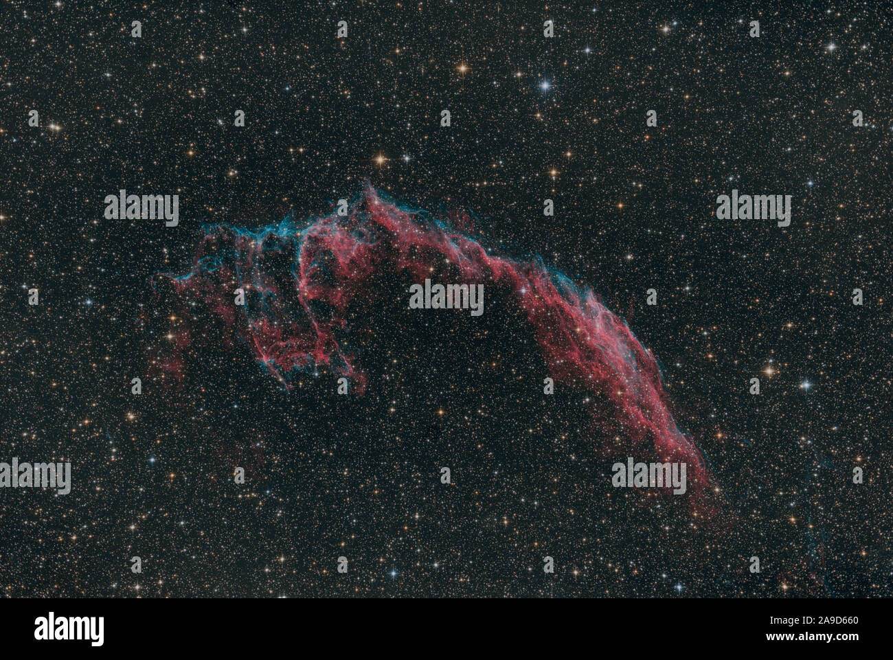 Constellation in the night sky, NGC 6995, 'Bone Hand', Veil Nebula ...
