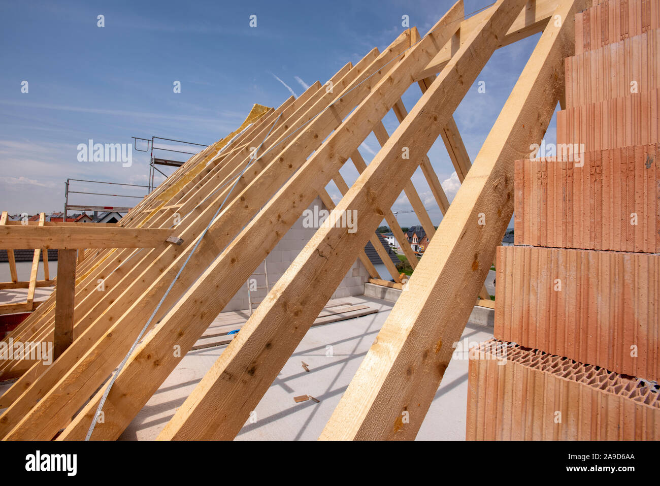 New building, structurally complete house Stock Photo - Alamy
