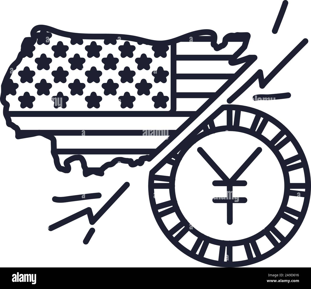 commercial war between china and usa vector design Stock Vector Image ...