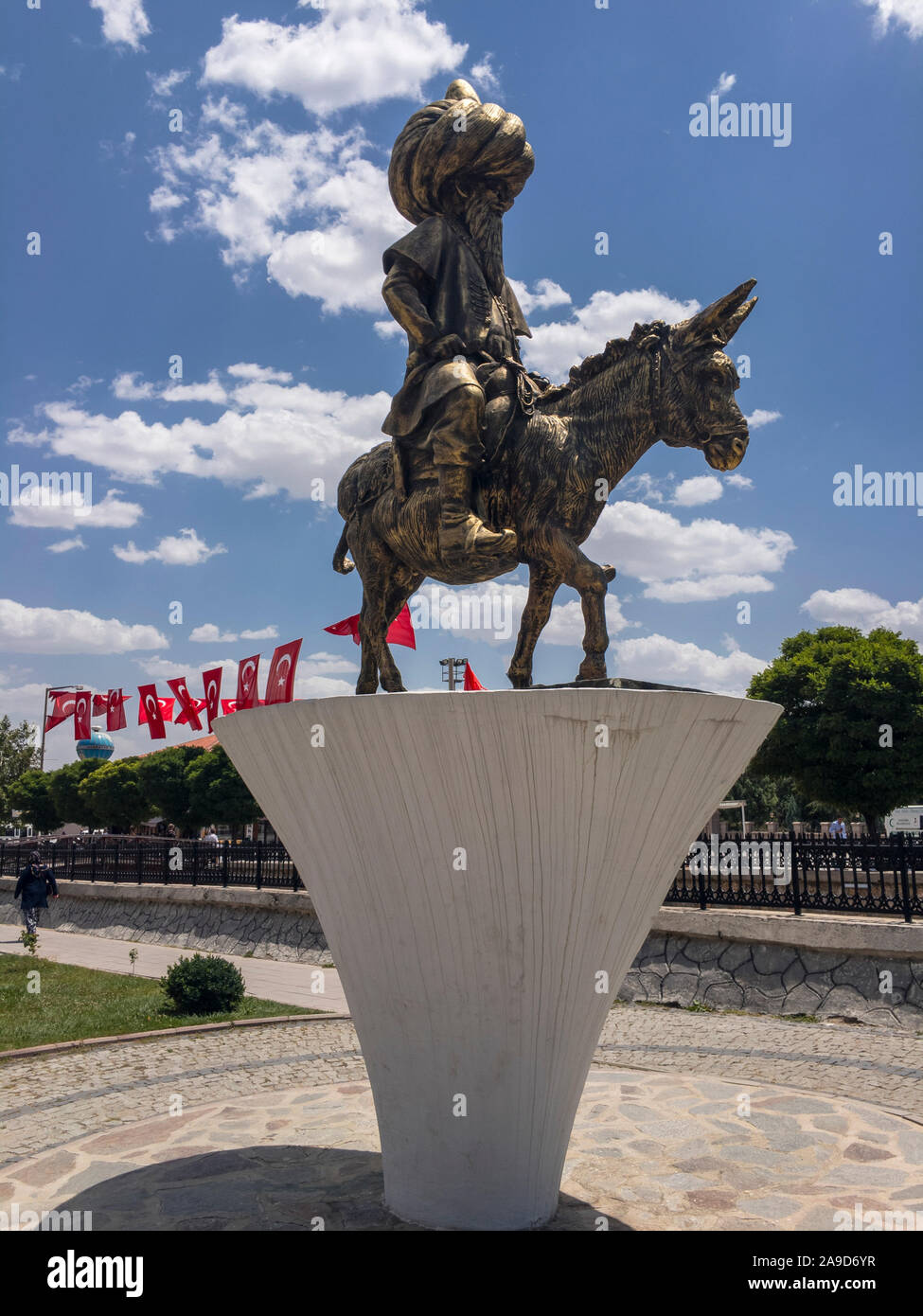 Statue of Nasreddin Hodja on donkey, Aksehir, Turkey Stock Photo - Alamy