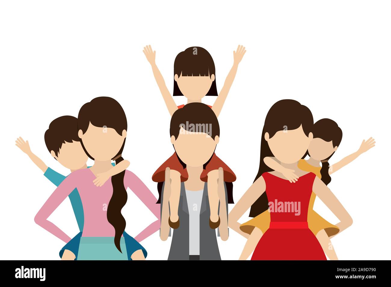 Portrait emotional woman boy Stock Vector Images - Alamy