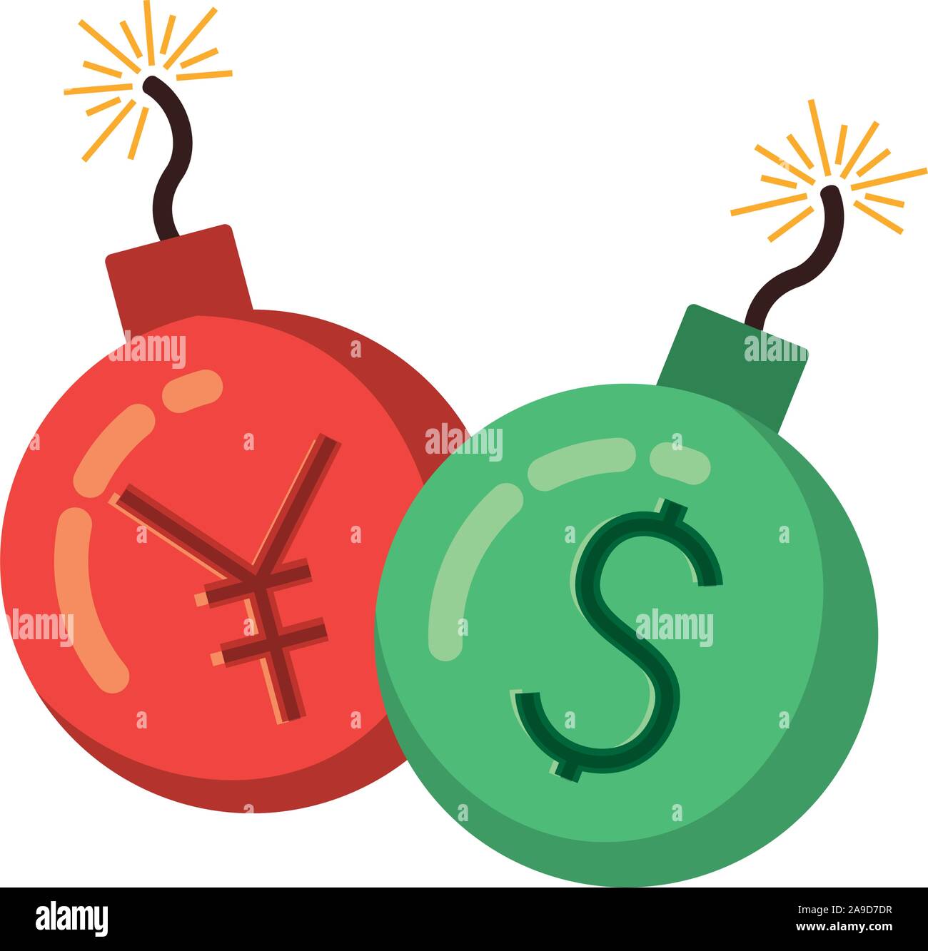 commercial war between china and usa vector design Stock Vector Image ...