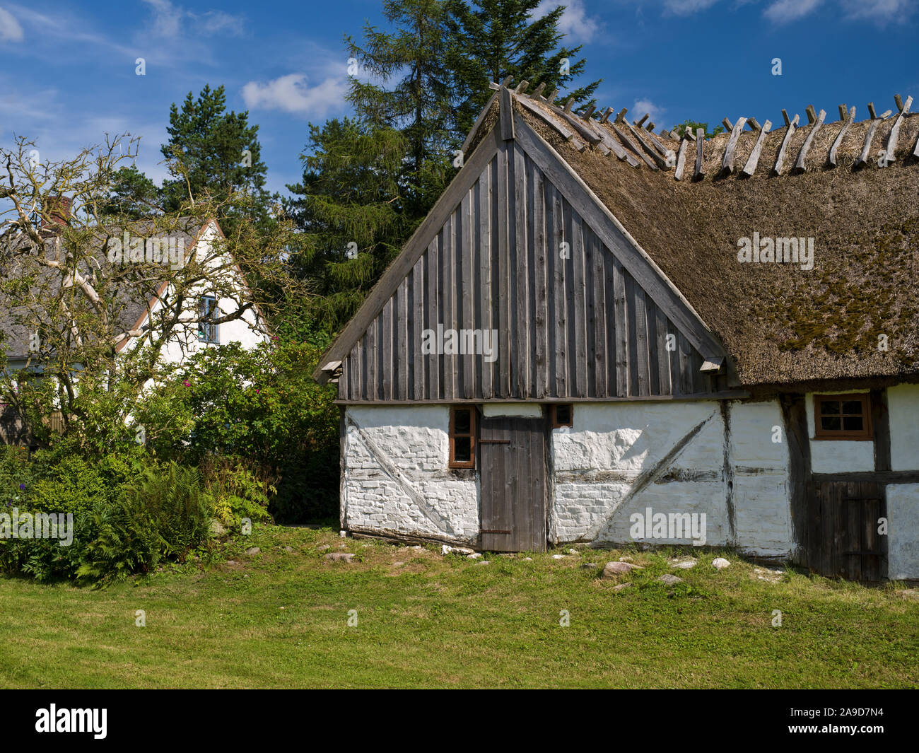 Sweden, Scania, thatched farm near Sjöbo Stock Photo - Alamy
