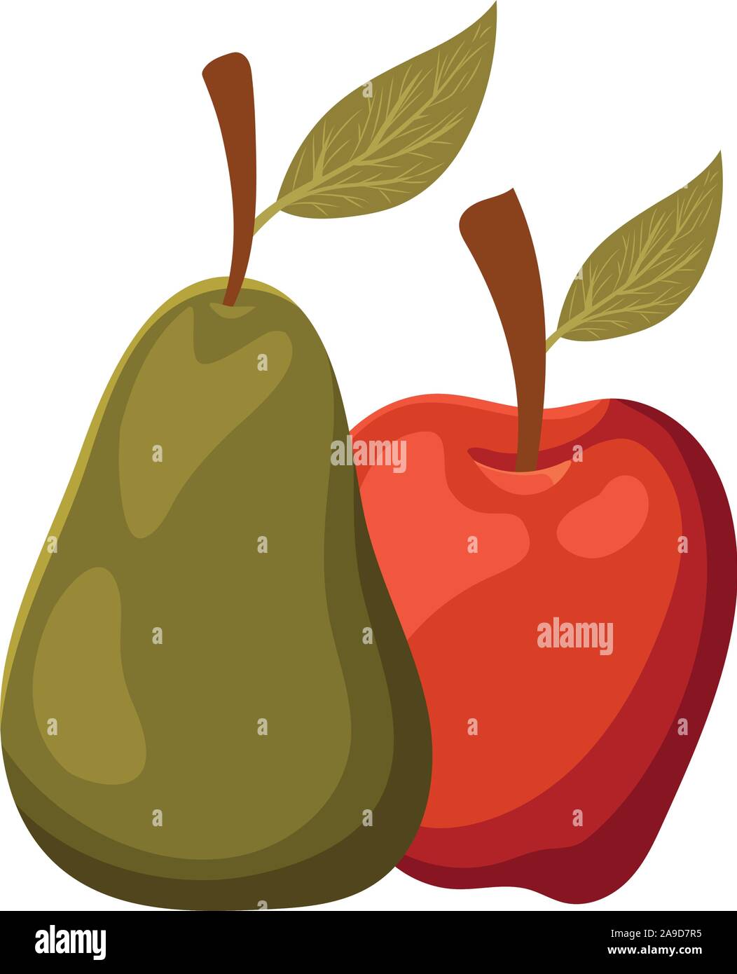 Isolated apple and pear fruit vector design Stock Vector Image & Art ...