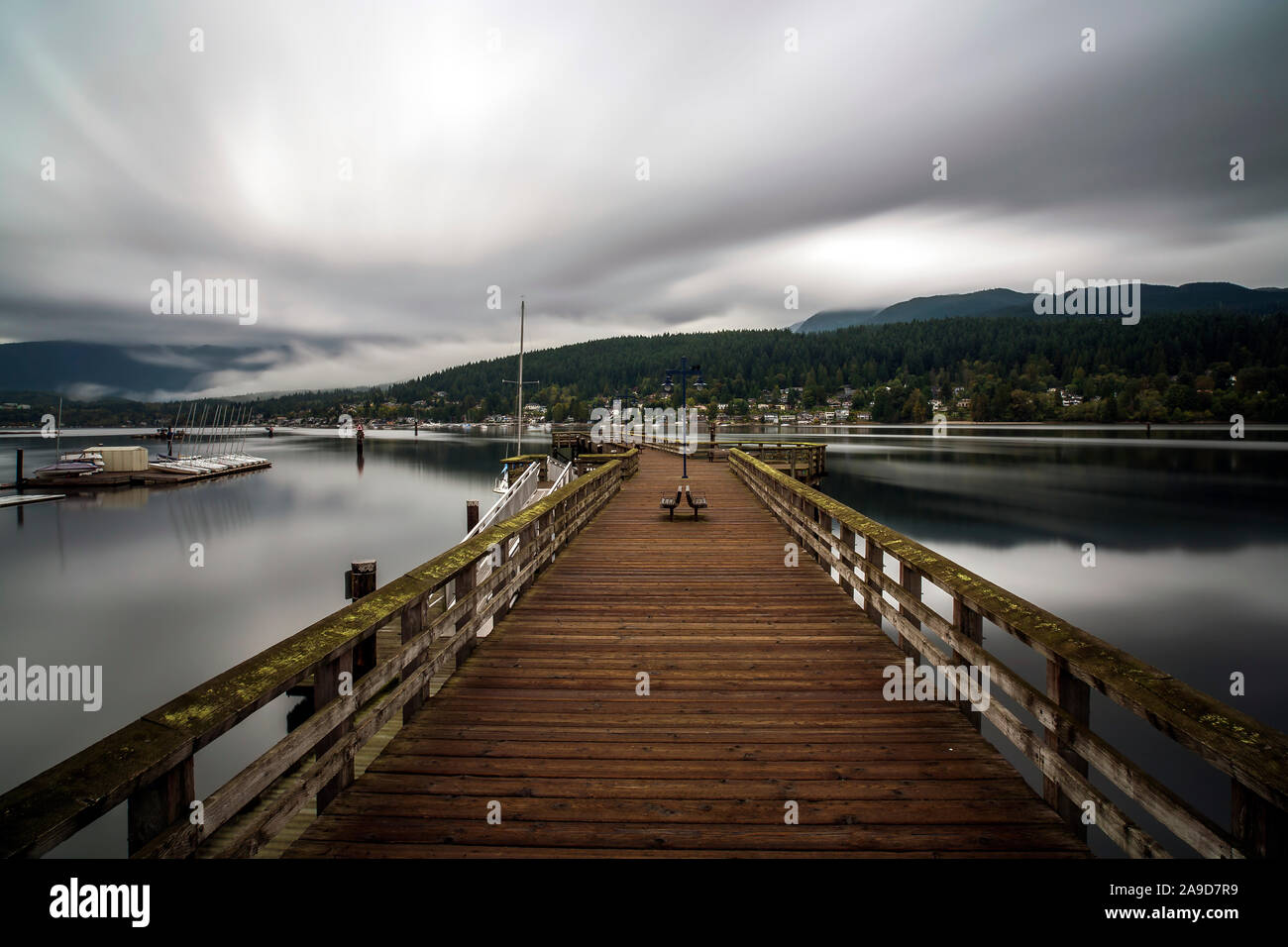 Beautiful view over Burrard Inlet at high tide in Rocky Point Park ...