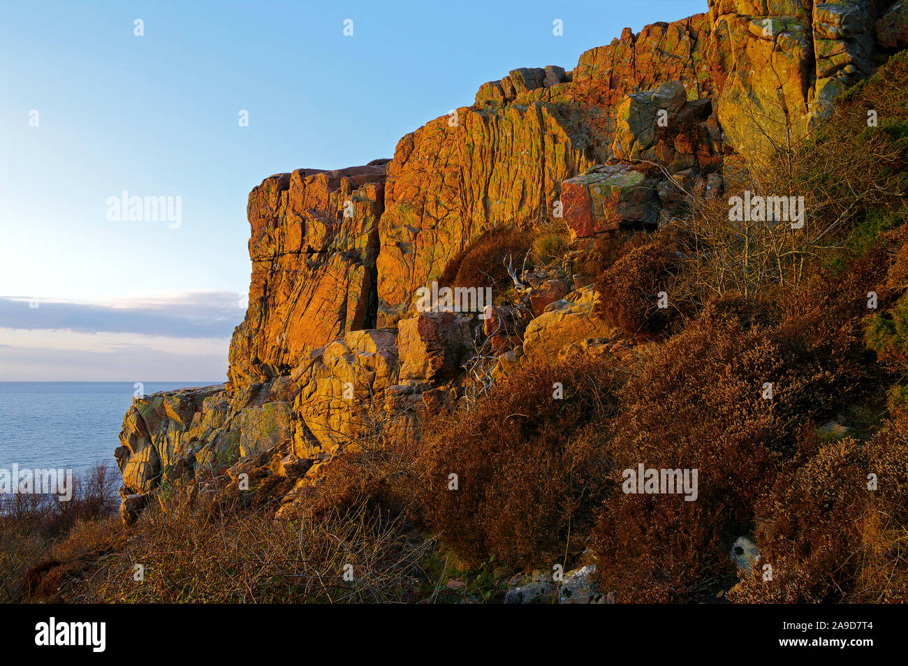 Sweden, Scania, Kullen Peninsula, Höganes, evening light at ...