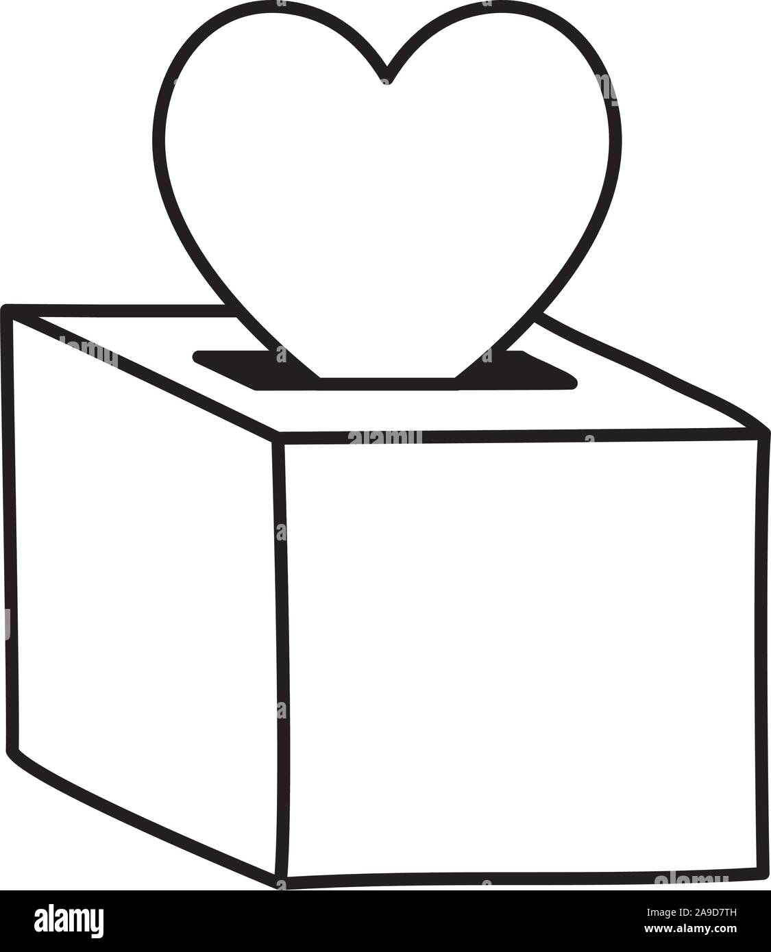 Isolated heart inside box vector design Stock Vector Image & Art - Alamy