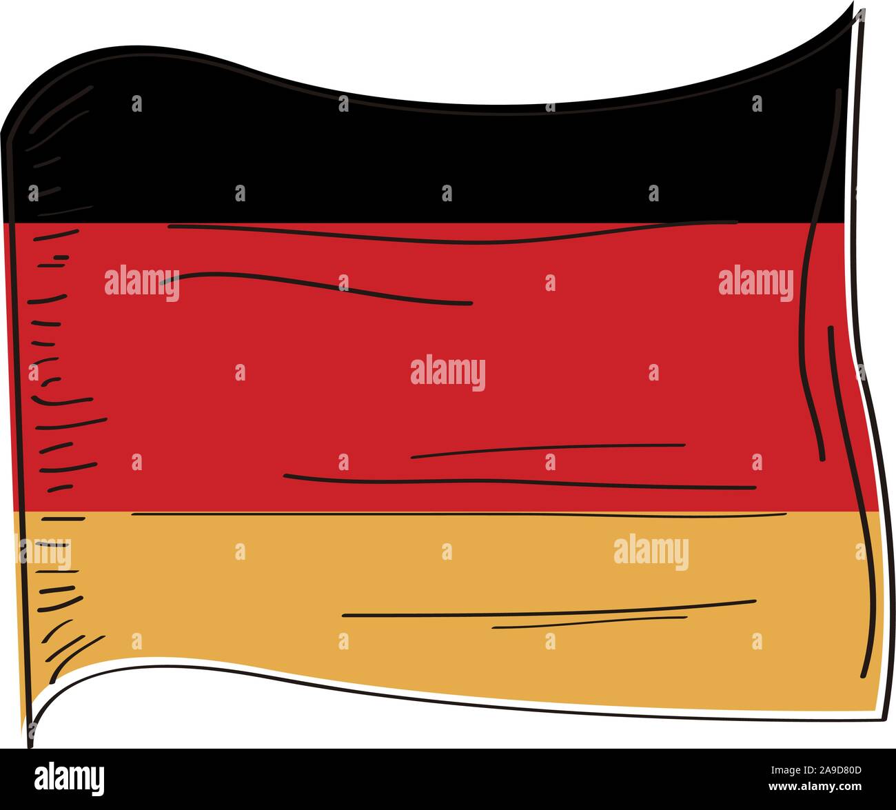 Flag of Germany. Hand drawing - Vector illustration Stock Vector Image ...