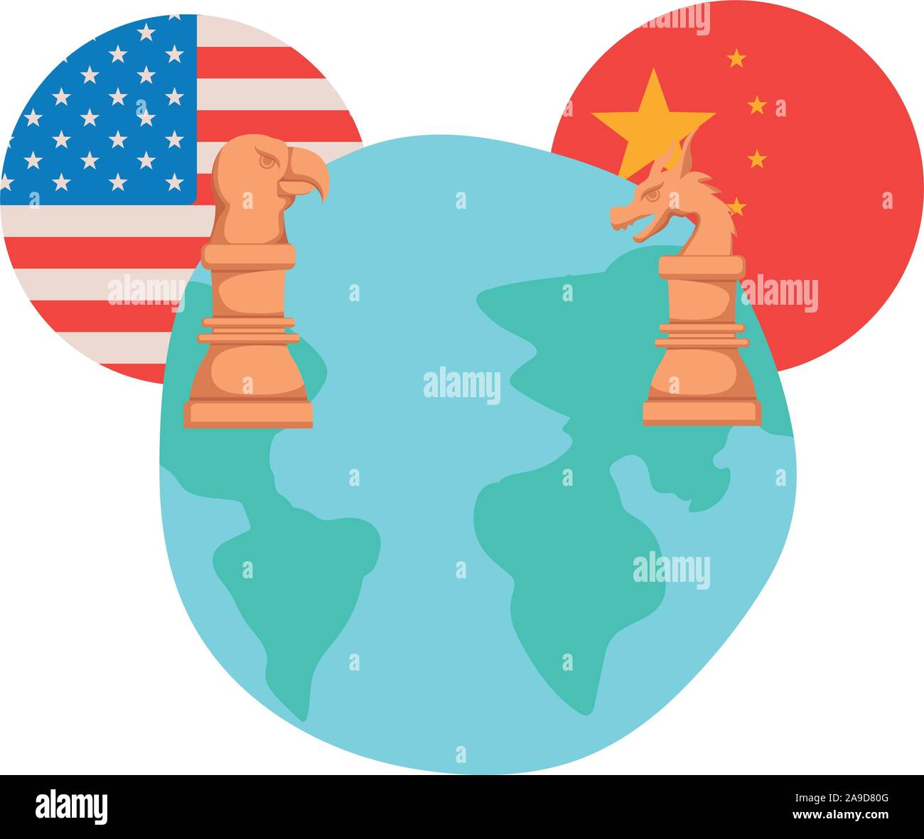 commercial war between china and usa vector design Stock Vector Image ...