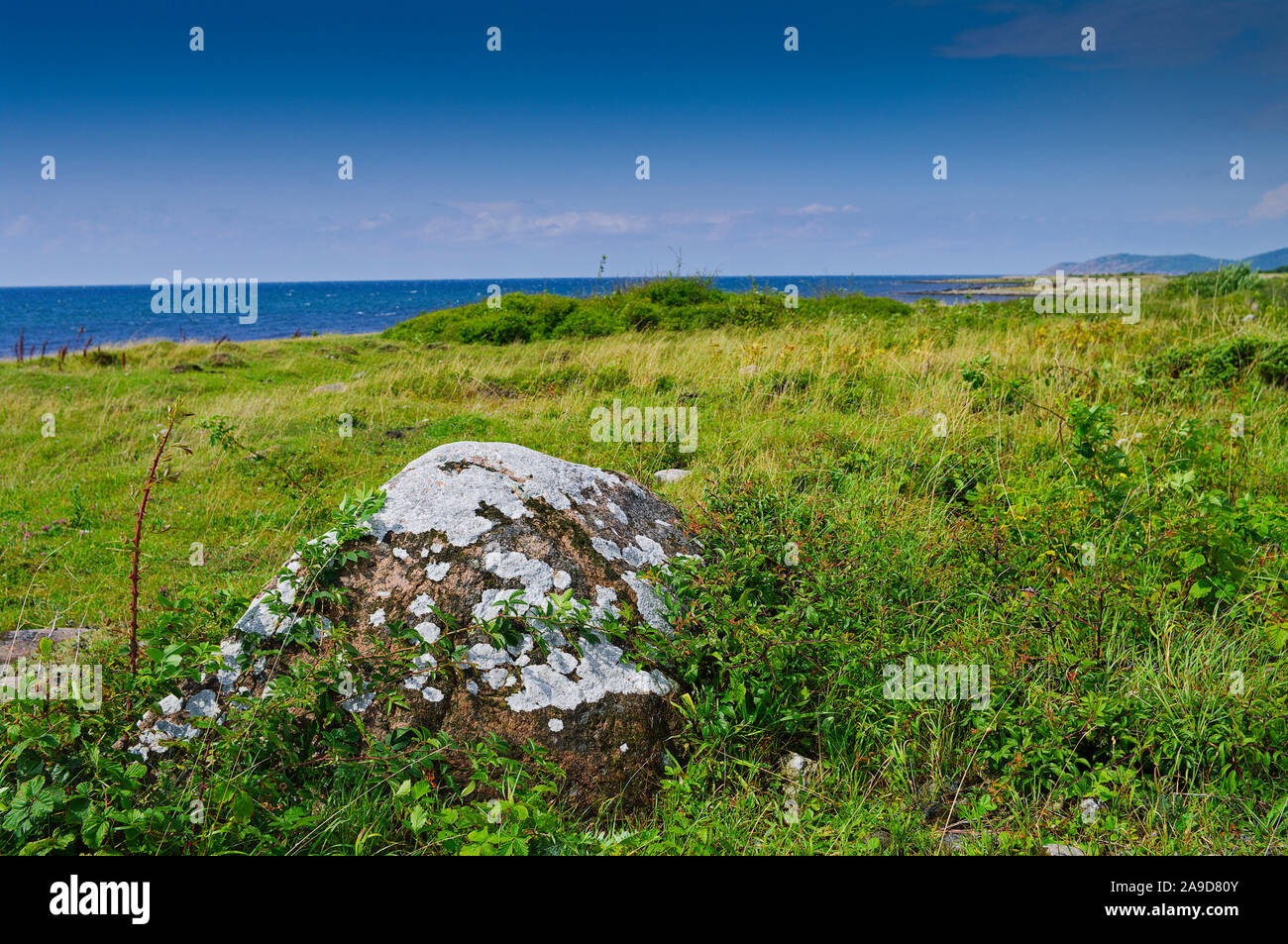 Sweden, Scania, Kullen Peninsula, granite stone on Kattegat coast Stock ...