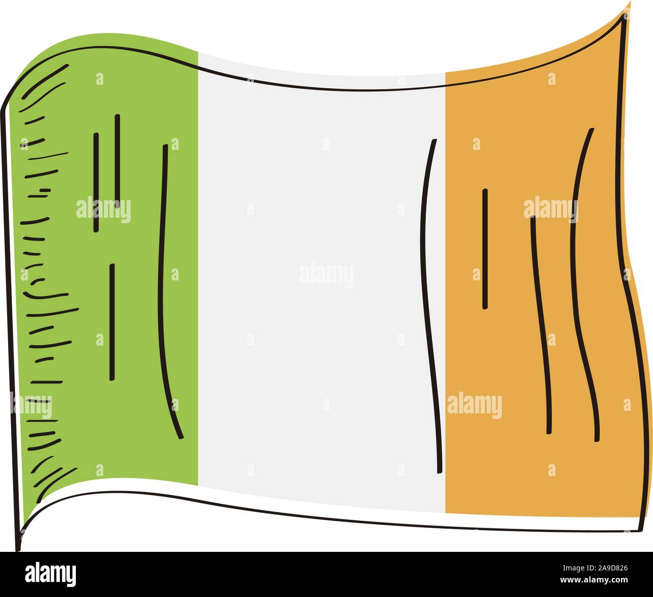 Flag of Ireland. Hand drawing - Vector illustration Stock Vector Image ...