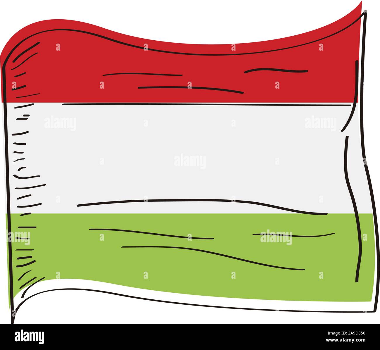 Flag of Hungary. Hand drawing - Vector illustration Stock Vector Image ...