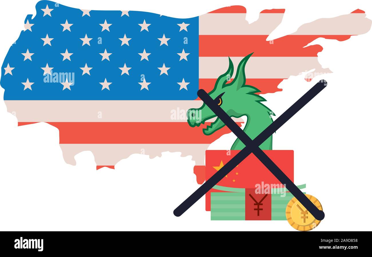 commercial war between china and usa vector design Stock Vector Image ...