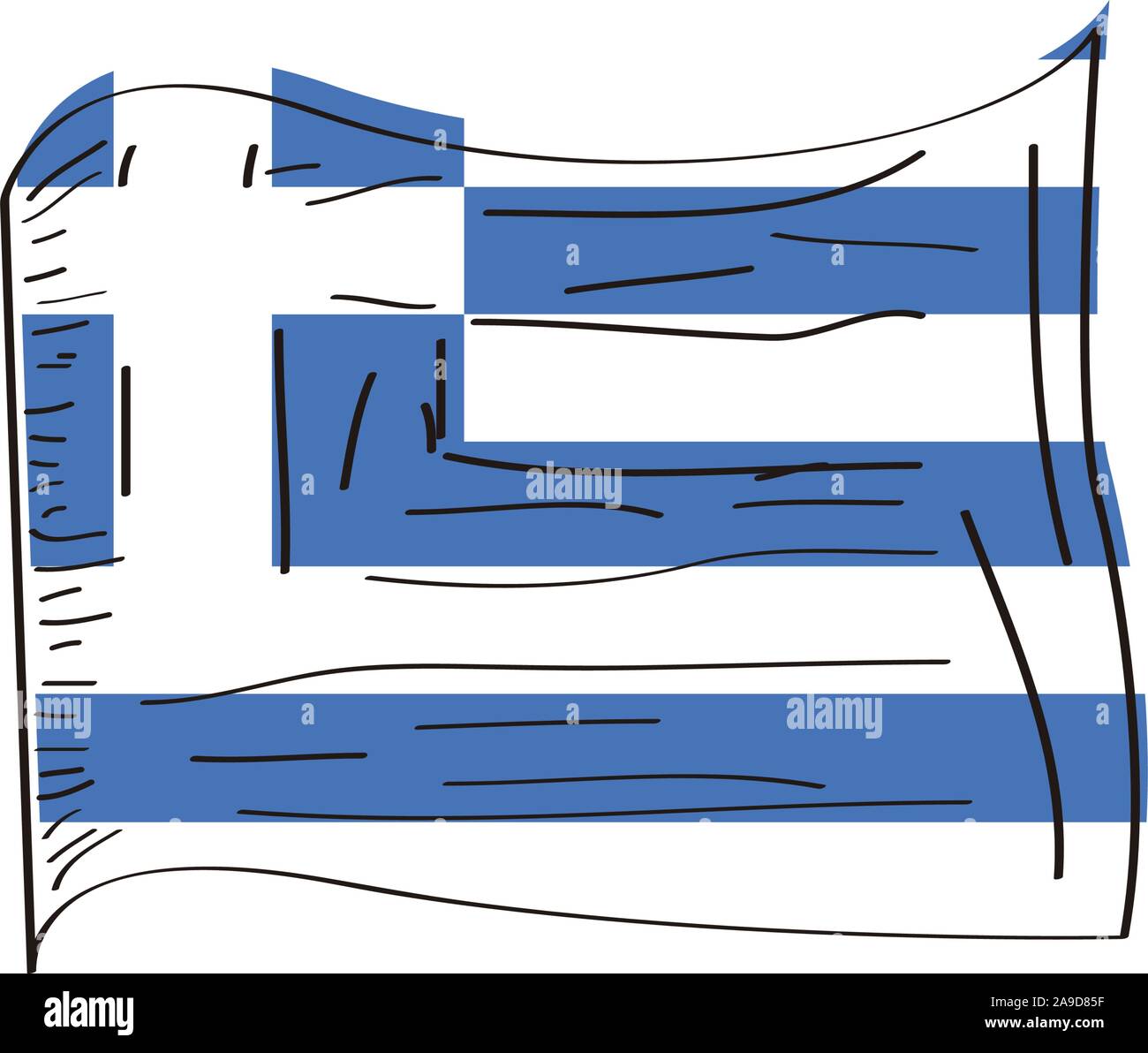 Flag of Greece. Hand drawing - Vector illustration Stock Vector Image ...