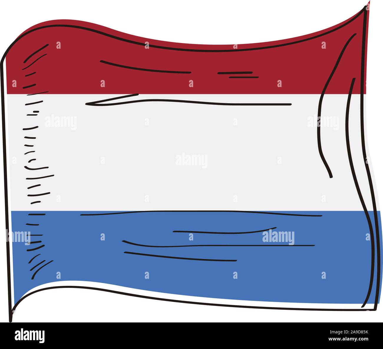 Flag of Netherlands. Hand drawing - Vector illustration Stock Vector ...