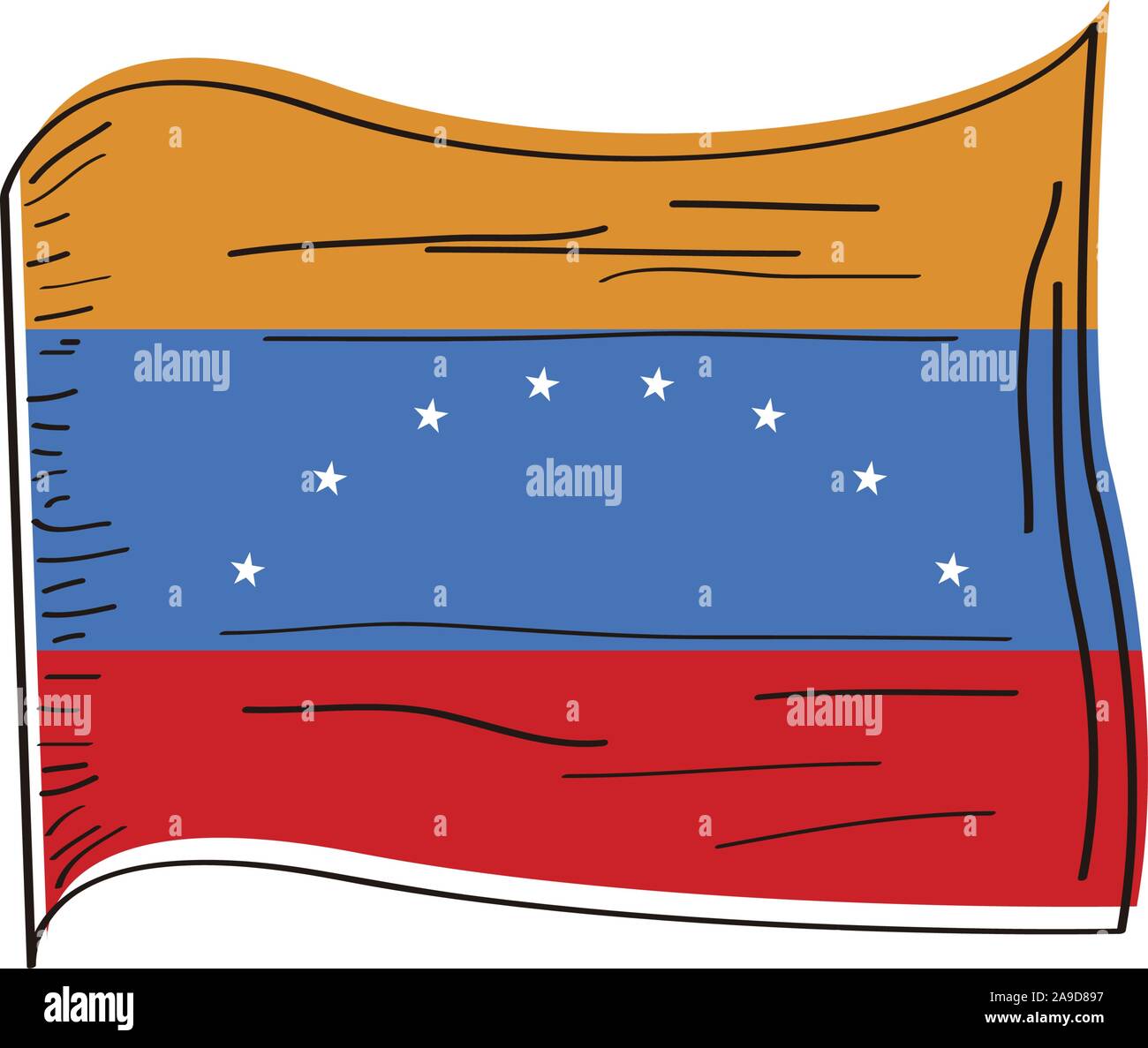 Flag of Venezuela. Hand drawing - Vector illustration Stock Vector ...