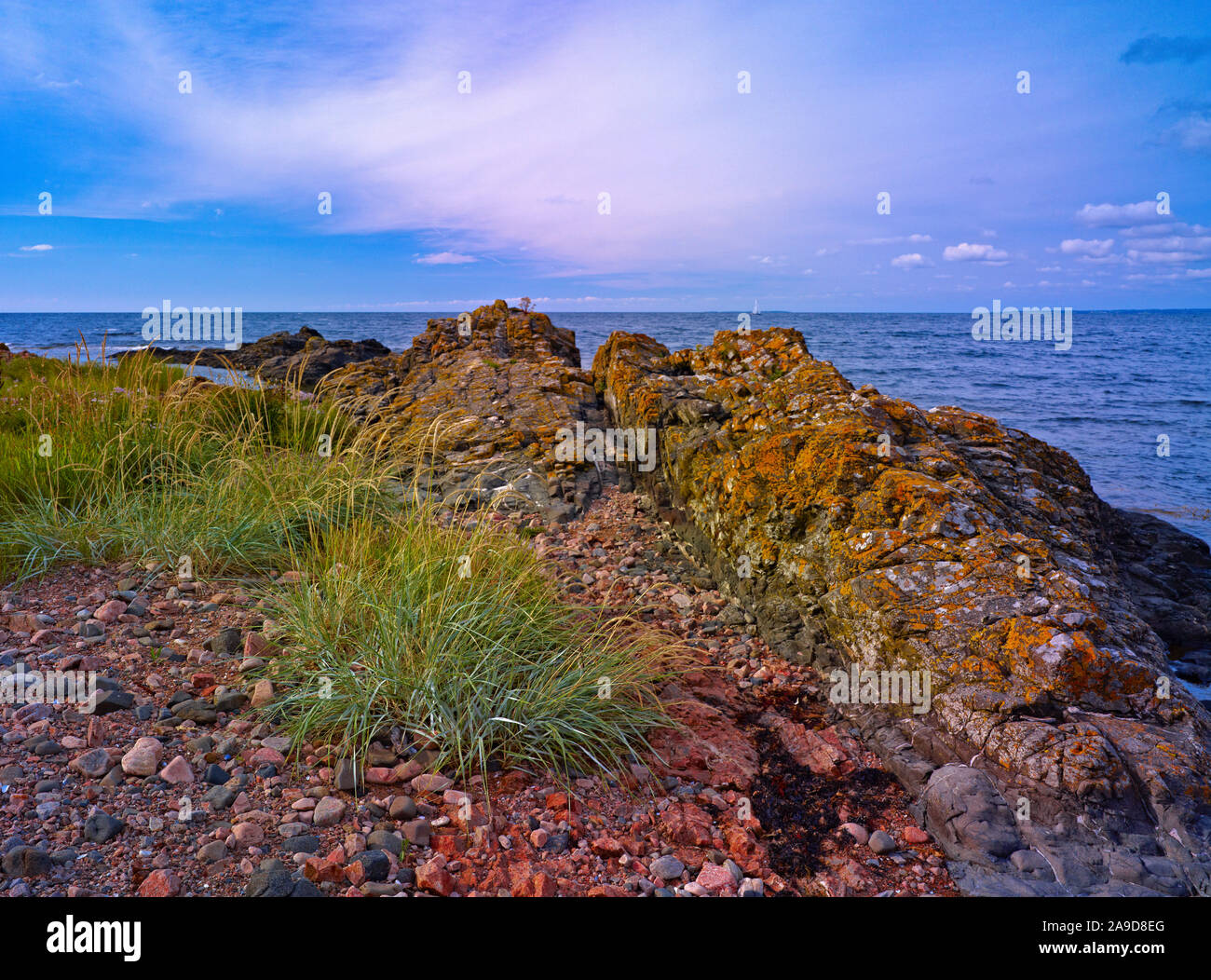 Sweden, Scania, Kullen Peninsula, Höganes, rocky coast Skälderviken Bay ...