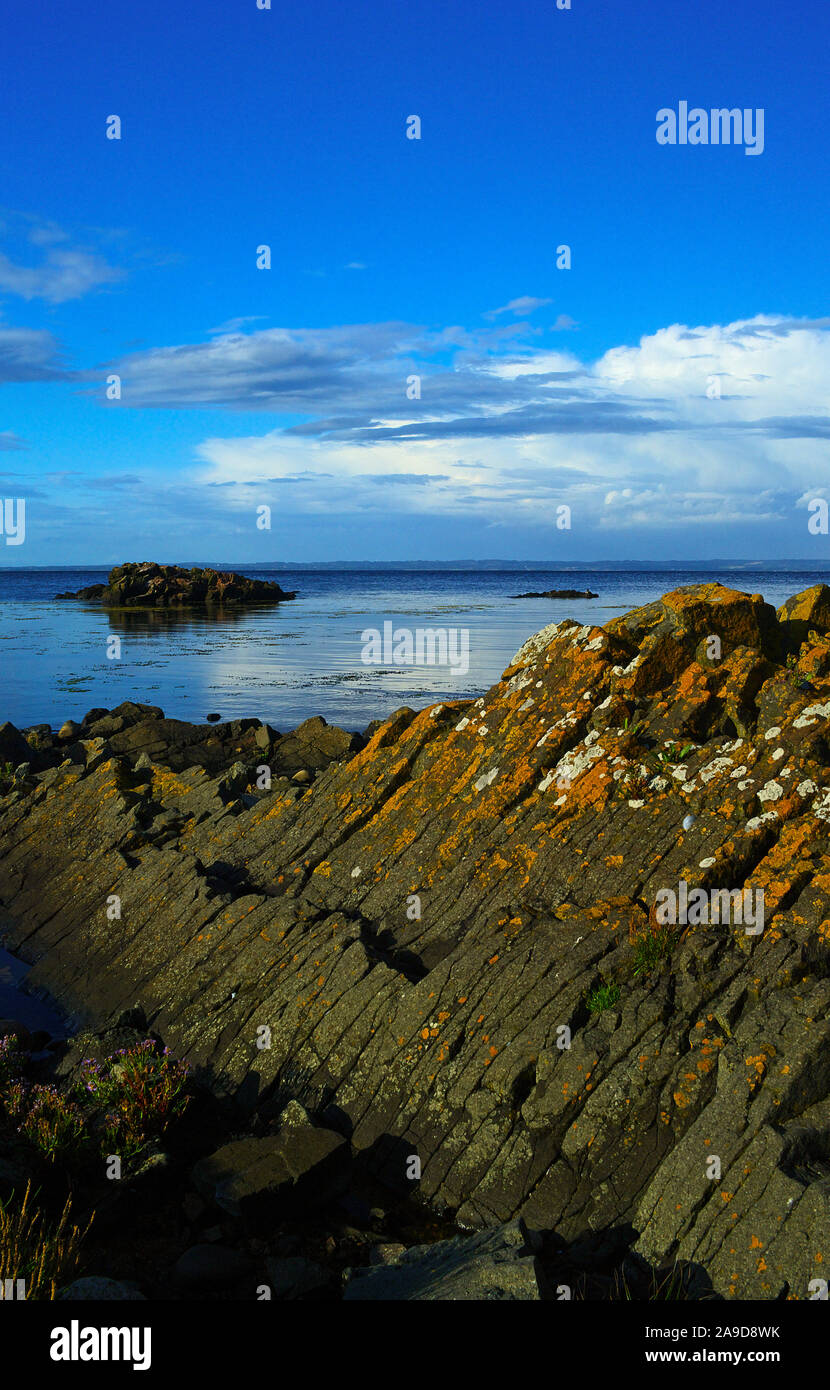 Sweden, Scania, Kullen Peninsula, Höganes, rocky coast of Skälderviken ...