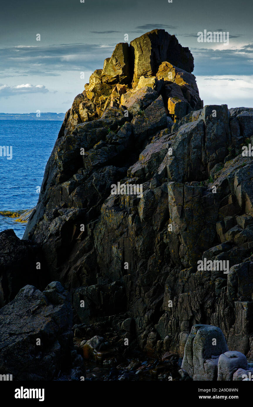 Sweden, Scania, Kullen Peninsula, Höganes, rocky coast of Skälderviken ...