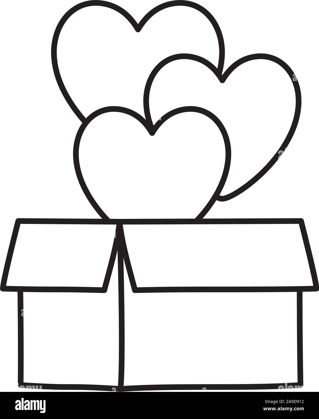 Isolated heart inside box vector design Stock Vector Image & Art - Alamy