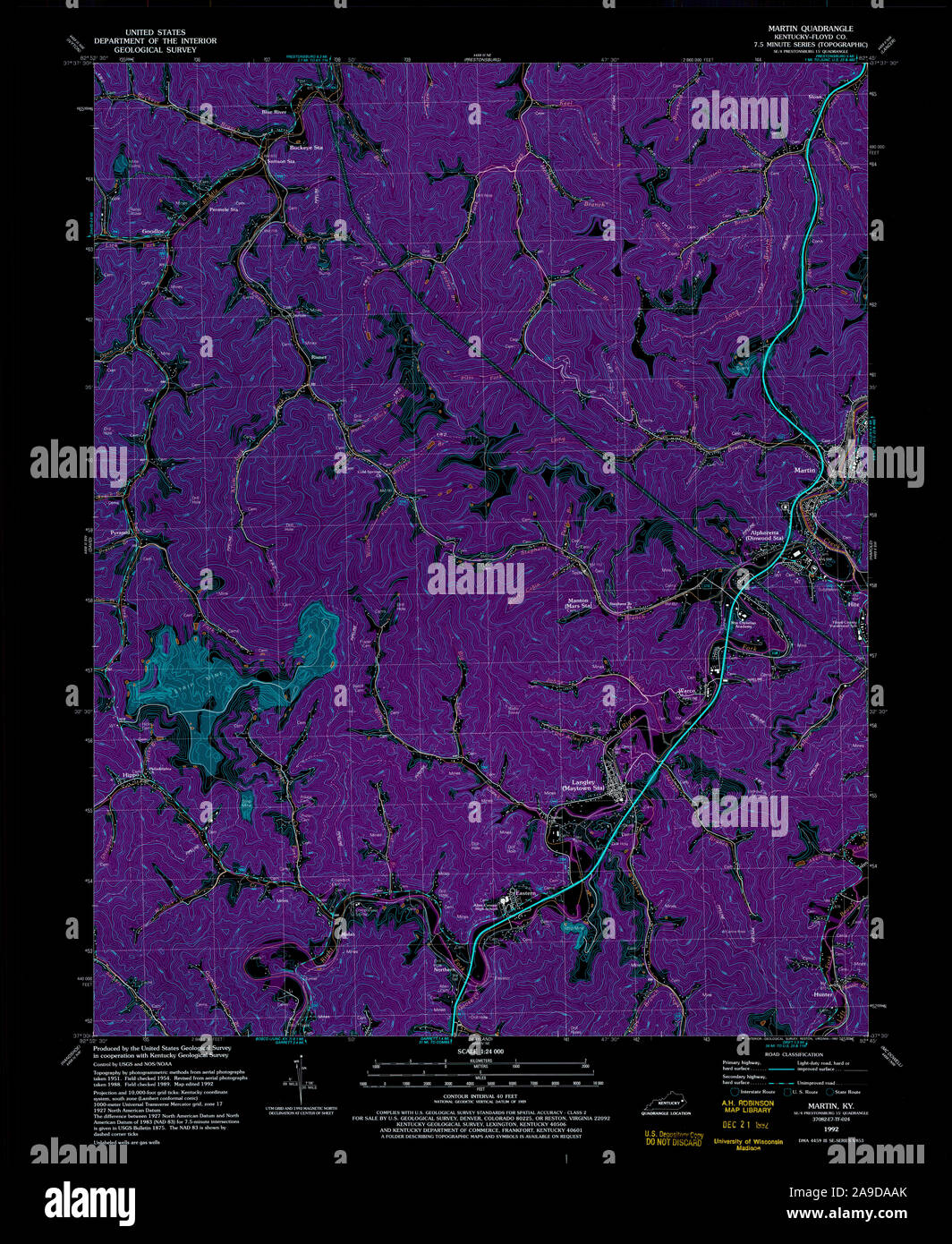 Martin kentucky map hi-res stock photography and images - Alamy