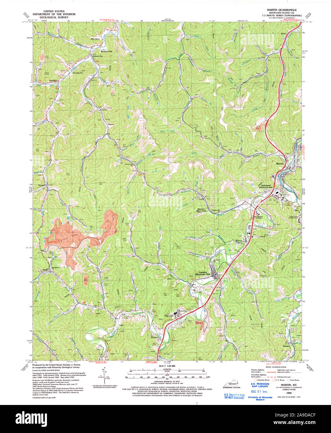 Martin kentucky map hi-res stock photography and images - Alamy