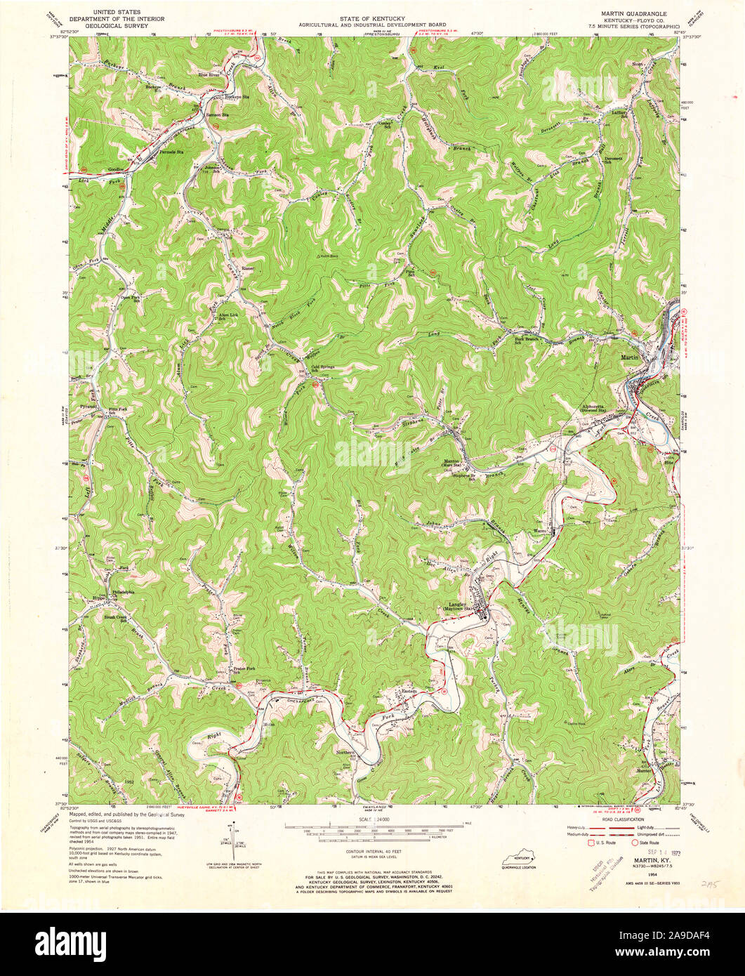 Martin kentucky map hi-res stock photography and images - Alamy