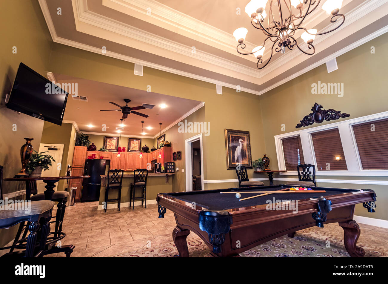 A pool table and breakfast bar are included in the clubhouse at Cypress ...