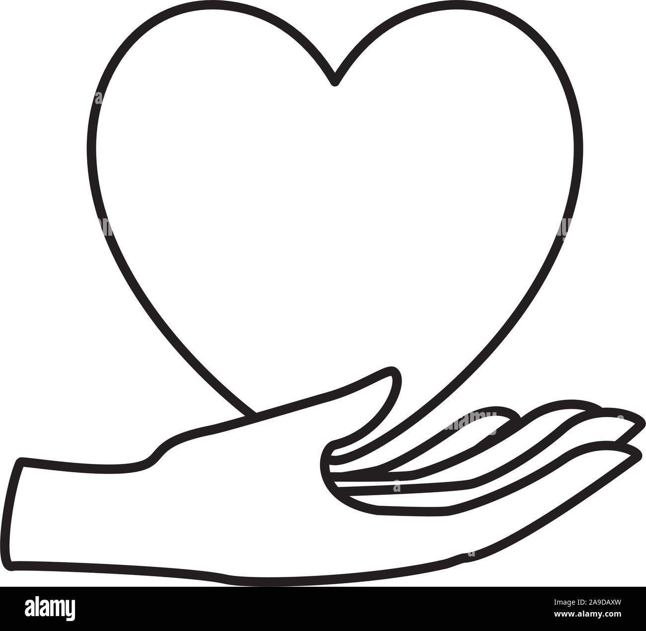 Isolated heart and hand vector design Stock Vector Image & Art - Alamy
