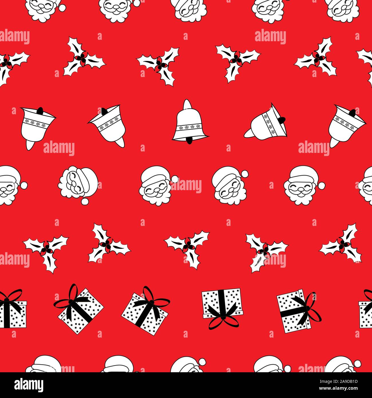 Cute hand drawn Christmas motifs seamless pattern background Stock ...