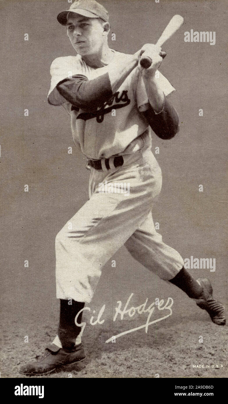 Vintage Exhibit baseball card of classic player Gil Hodges with the ...
