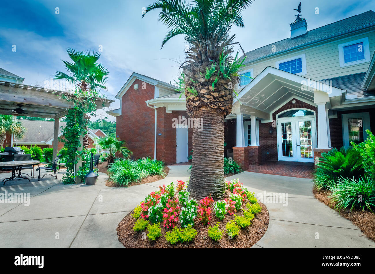 The back entrance to the clubhouse and leasing office is pictured at ...