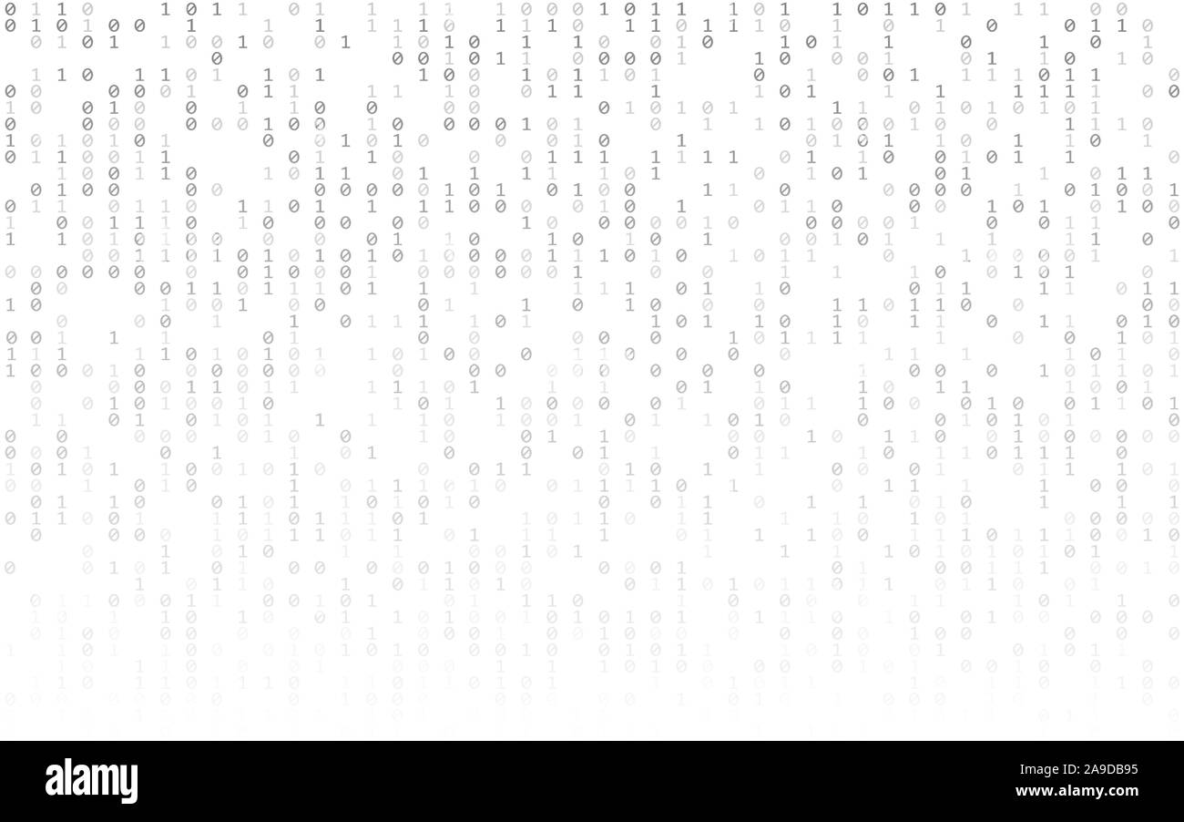 Binary code on white background. Matrix concept with falling digits ... Binary code on white background. Matrix concept with falling digits ...