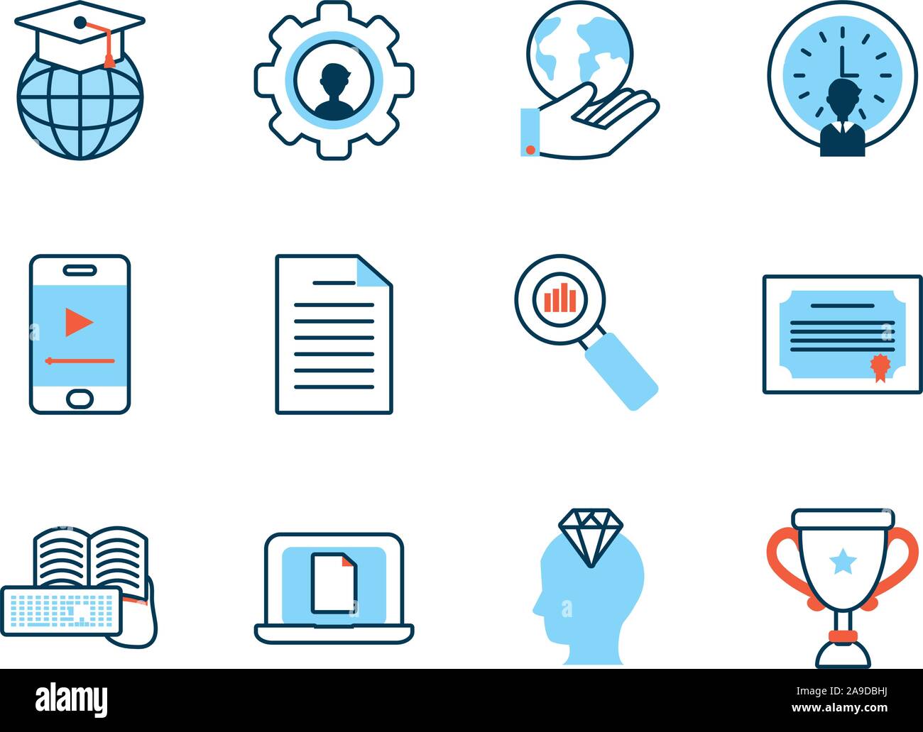 elearning and business set icons Stock Vector Image & Art - Alamy