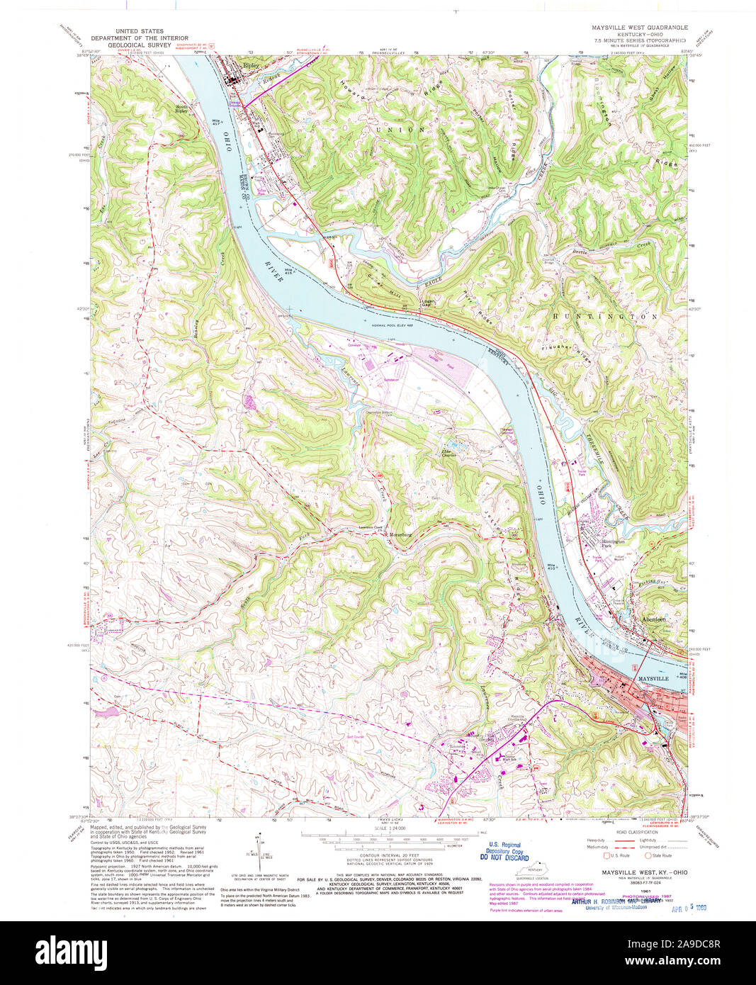 Map of maysville kentucky hi-res stock photography and images - Alamy