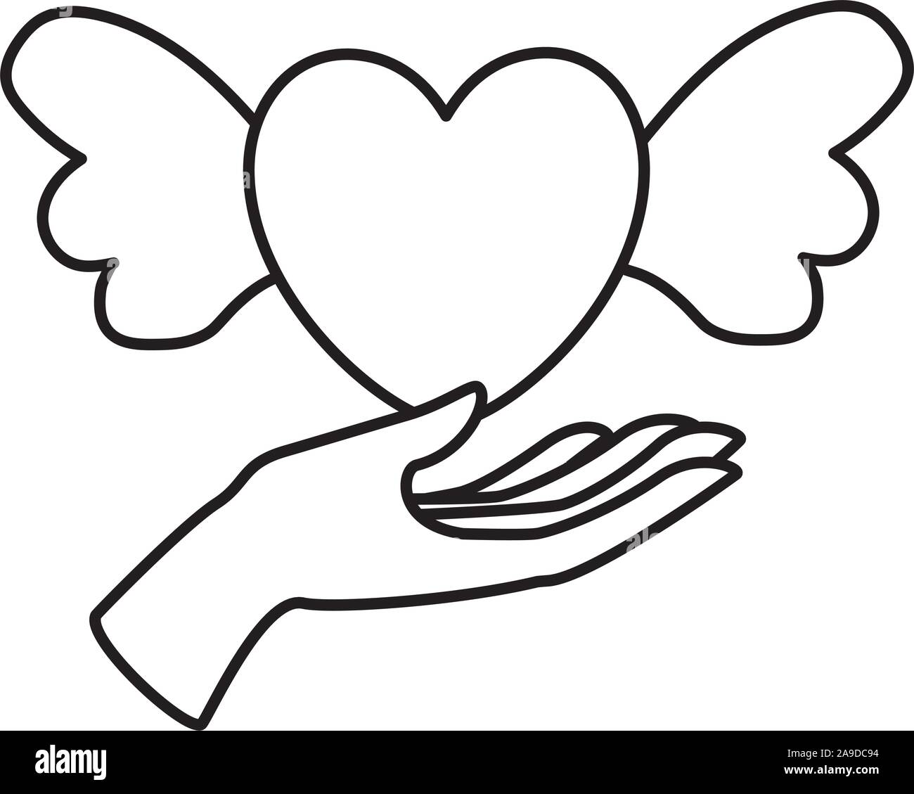 Isolated heart and hand vector design Stock Vector Image & Art - Alamy
