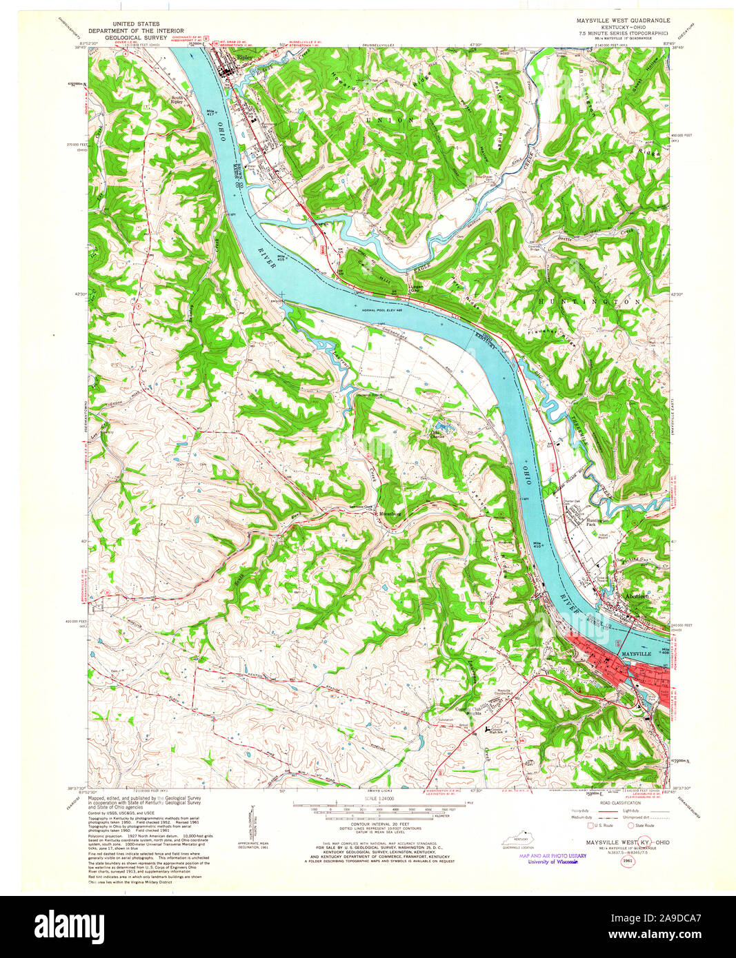 Map of maysville kentucky hi-res stock photography and images - Alamy