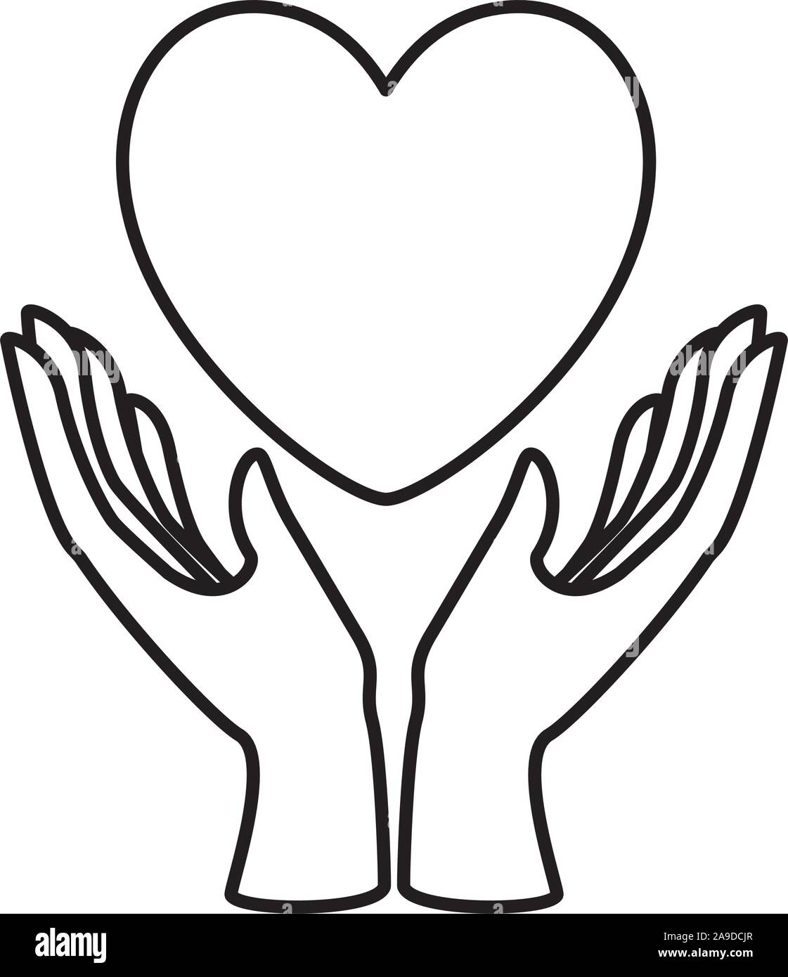 Isolated heart and hands vector design Stock Vector Image & Art - Alamy