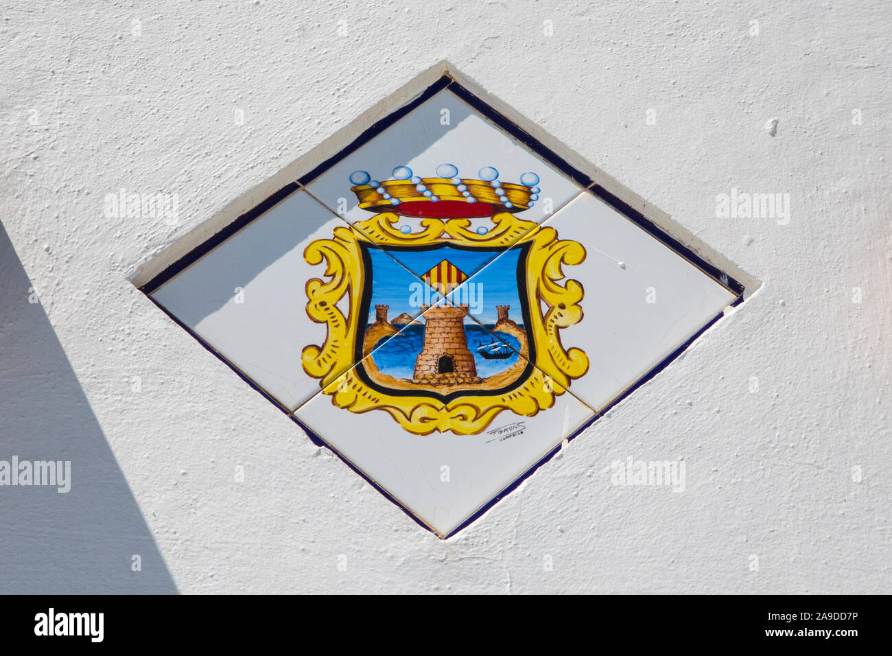 Benidorm, Spain - April 13th 2019: A close-up of the Coat of Arms of ...