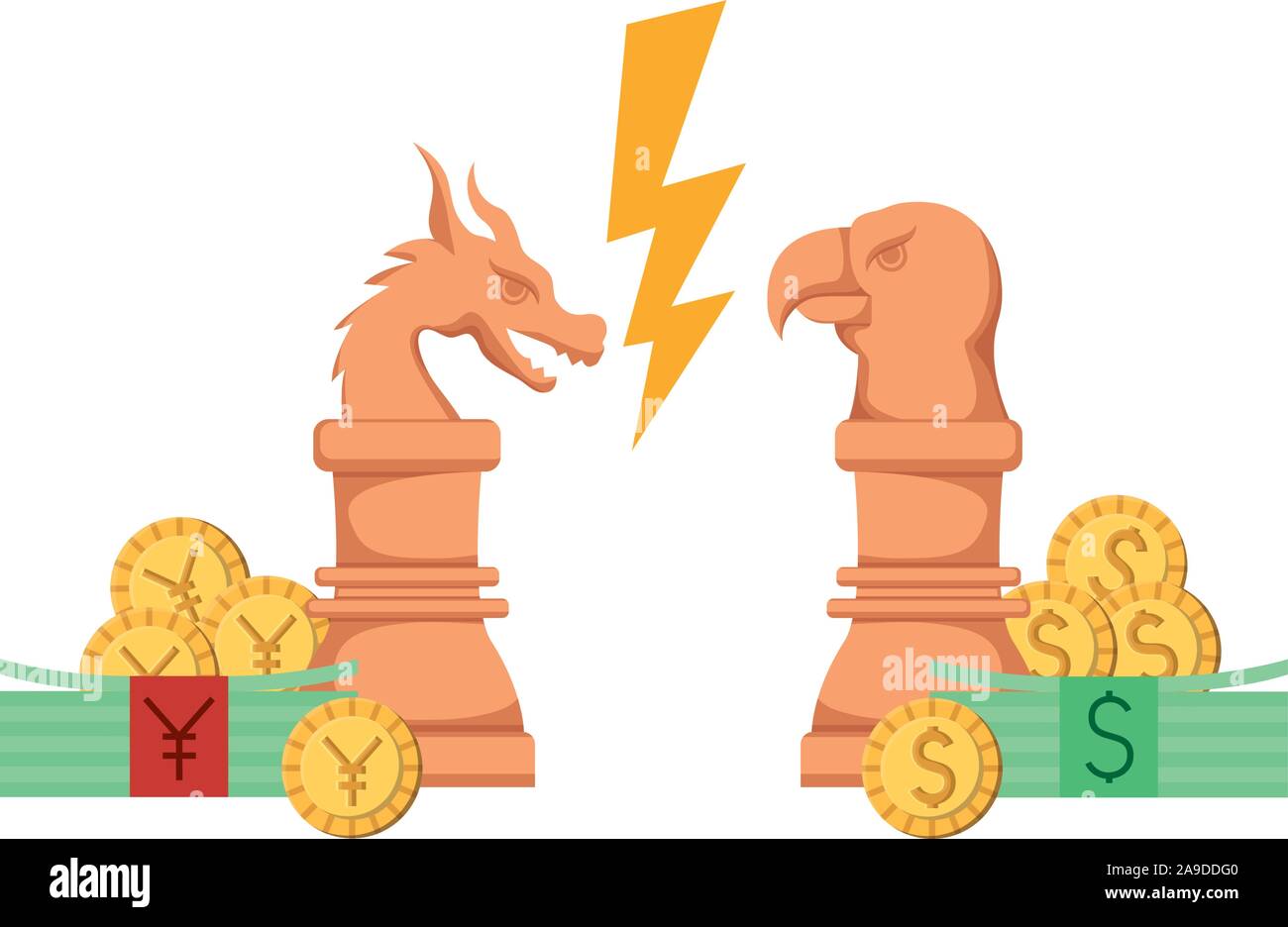 commercial war between china and usa vector design Stock Vector Image ...