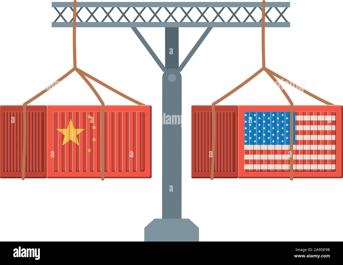 commercial war between china and usa vector design Stock Vector Image ...