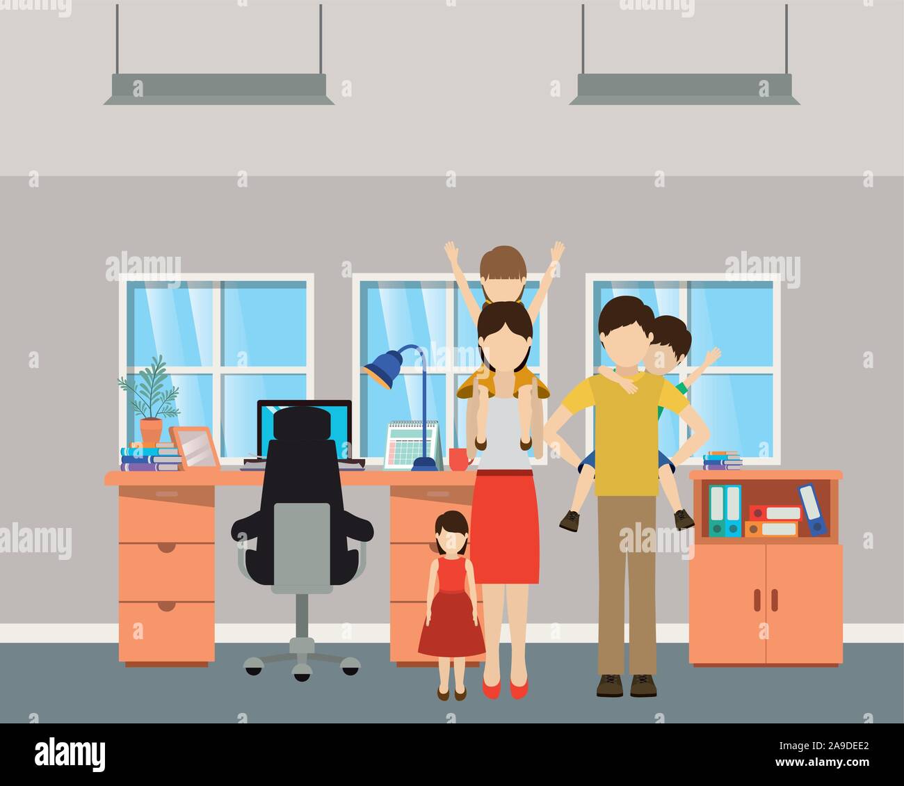 Father and mother with sons vector design Stock Vector Image & Art - Alamy