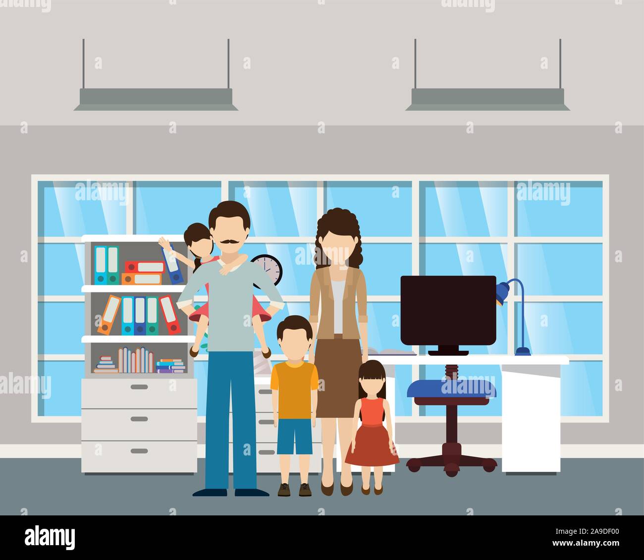 Father and mother with sons vector design Stock Vector Image & Art - Alamy