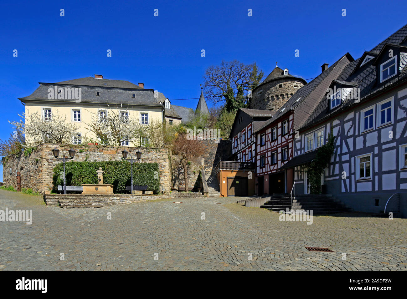 Old town of Herrstein on the German Gemstone Road, Hunsrück, Rhineland ...