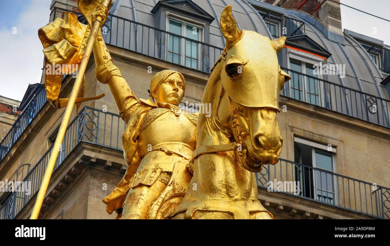 Jeanne d'Arc statue, Place des Pyramides, Paris, Ile de France, France ...